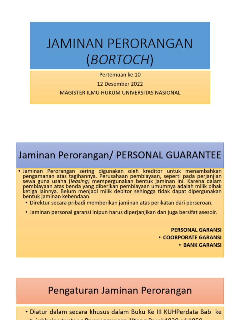 Jaminan Perorangan - 081054 | PDF