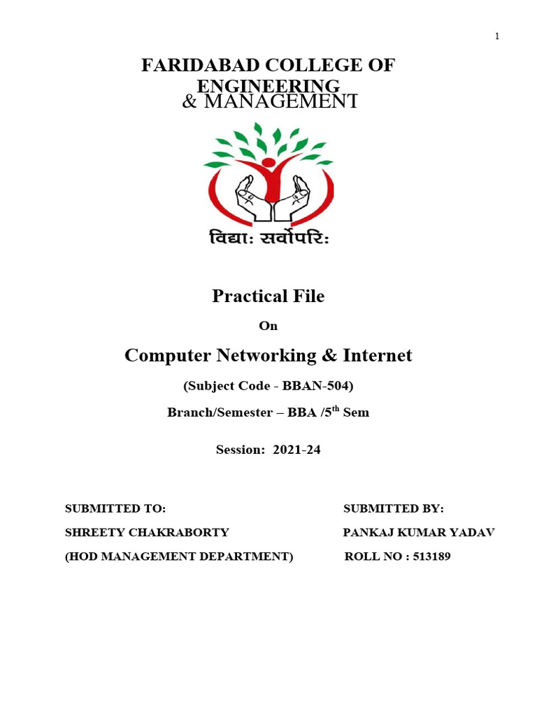 Practical File On Bba 5th Sem | PDF | Osi Model | Computer Network