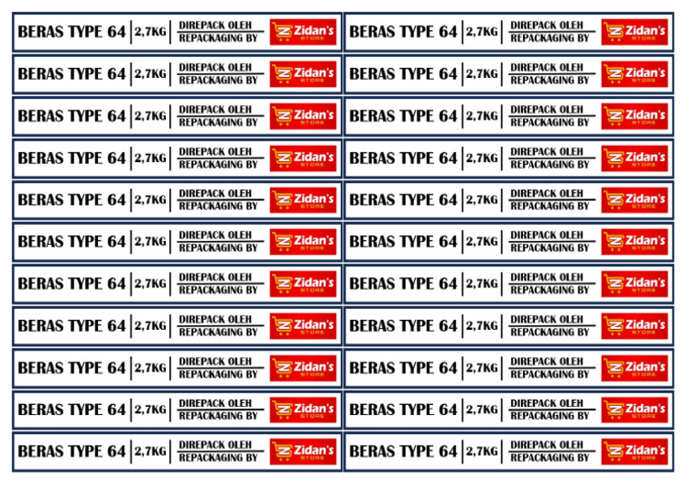 Label Beras 2,7 KG | PDF