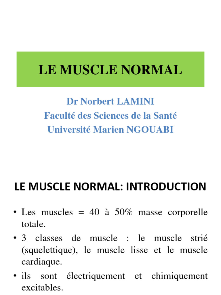 Le Muscle Normal | PDF | Contraction du muscle | Muscle