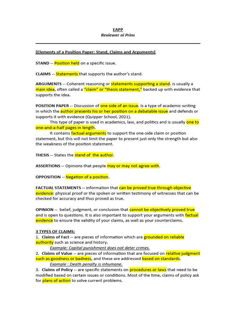 EAPP Reviewer | PDF | Argument | Logic
