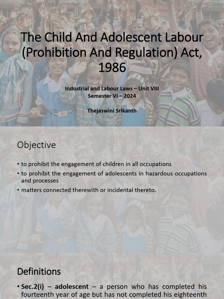 Child & Adolescent Labour Act, 1986 | PDF | Magistrate | Crimes