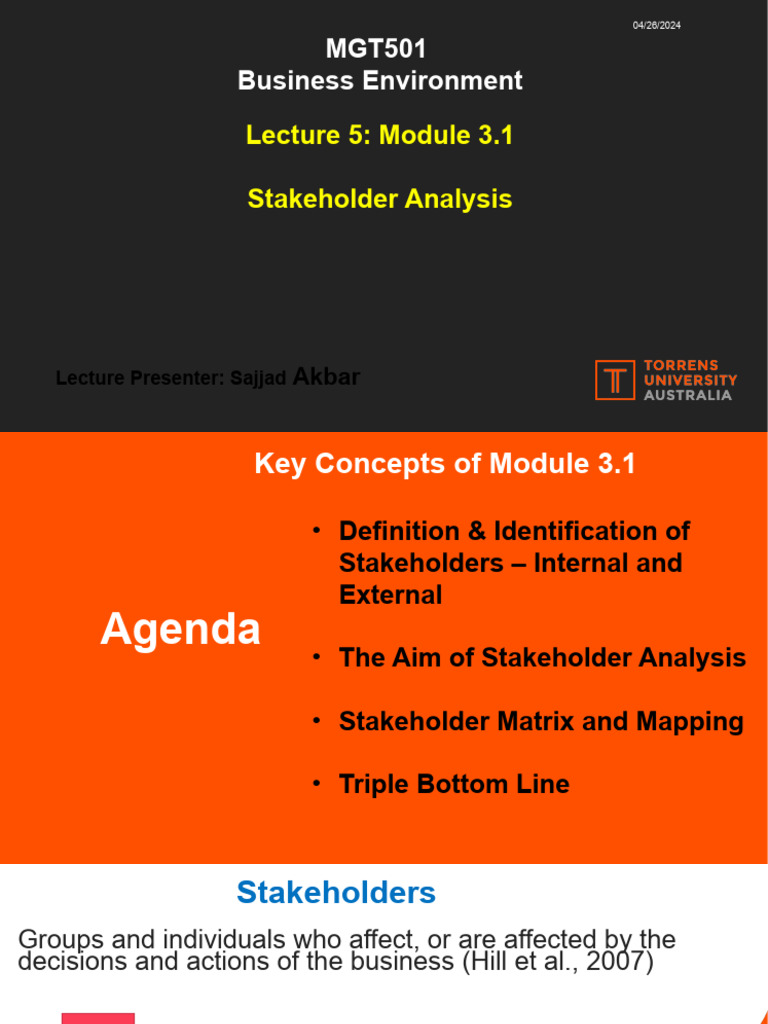 LECTURE 5 Module 3.1 | PDF | Stakeholder (Corporate) | Reputation