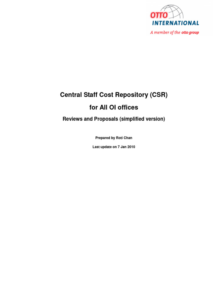 OI Central Staff Cost Repository Simver | PDF | Banks | Databases