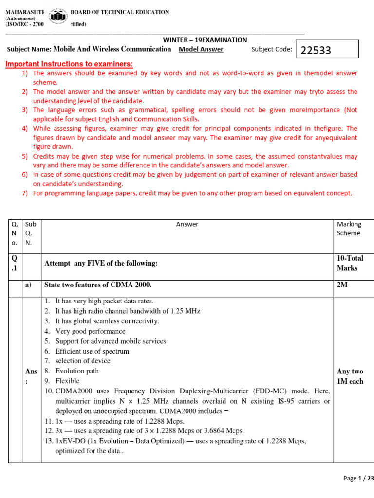 2019 Winter Model Answer Paper (Msbte Study Resources) | PDF | Cellular ...