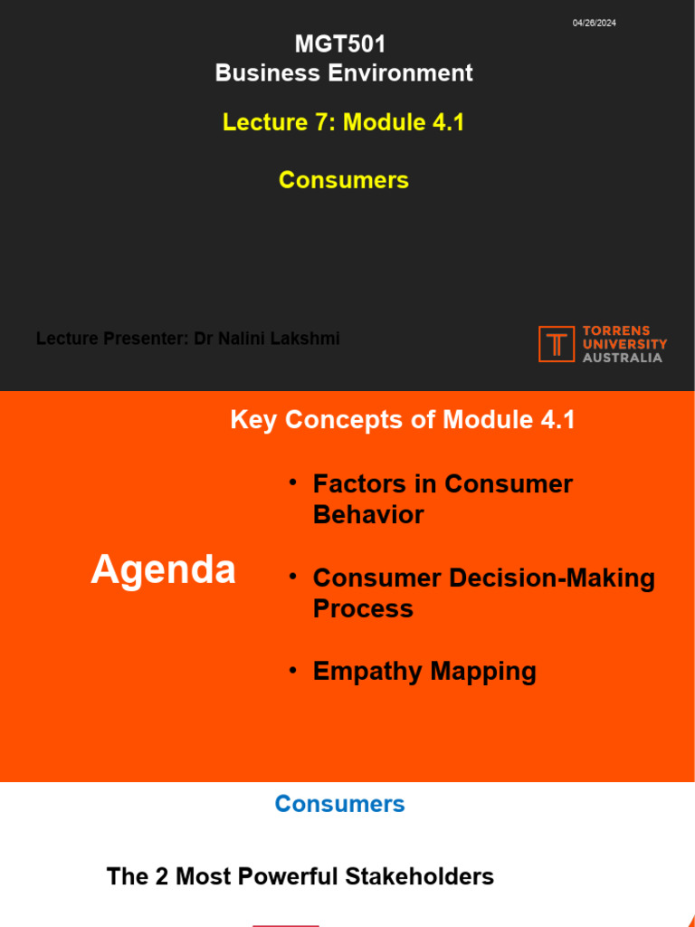 LECTURE 7 Module 4.1 | PDF | Behavior | Consumer Behaviour