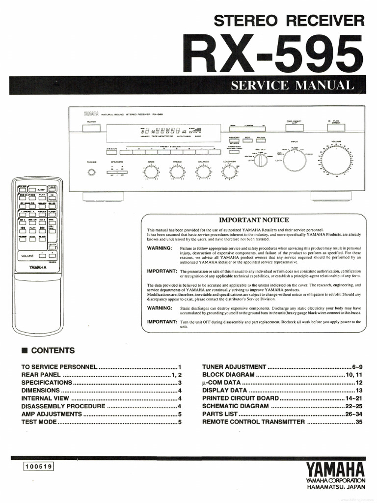 Yamaha RX 595 | PDF