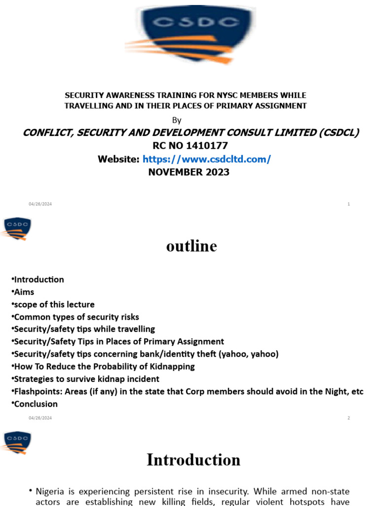 Lecture Guide Nysc Security Awarness | PDF | Antivirus Software | Password