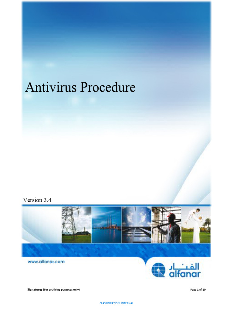 ISMS-ALFANAR-PROC-001-Antivirus Procedure-V3.4 | PDF | Computer Virus | Antivirus Software