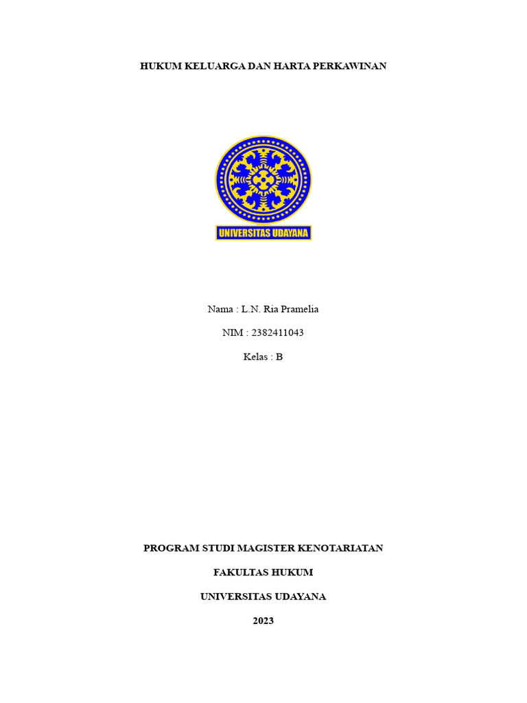 Resume Hukum Keluarga Dan Harta Perkawinan Pdf 
