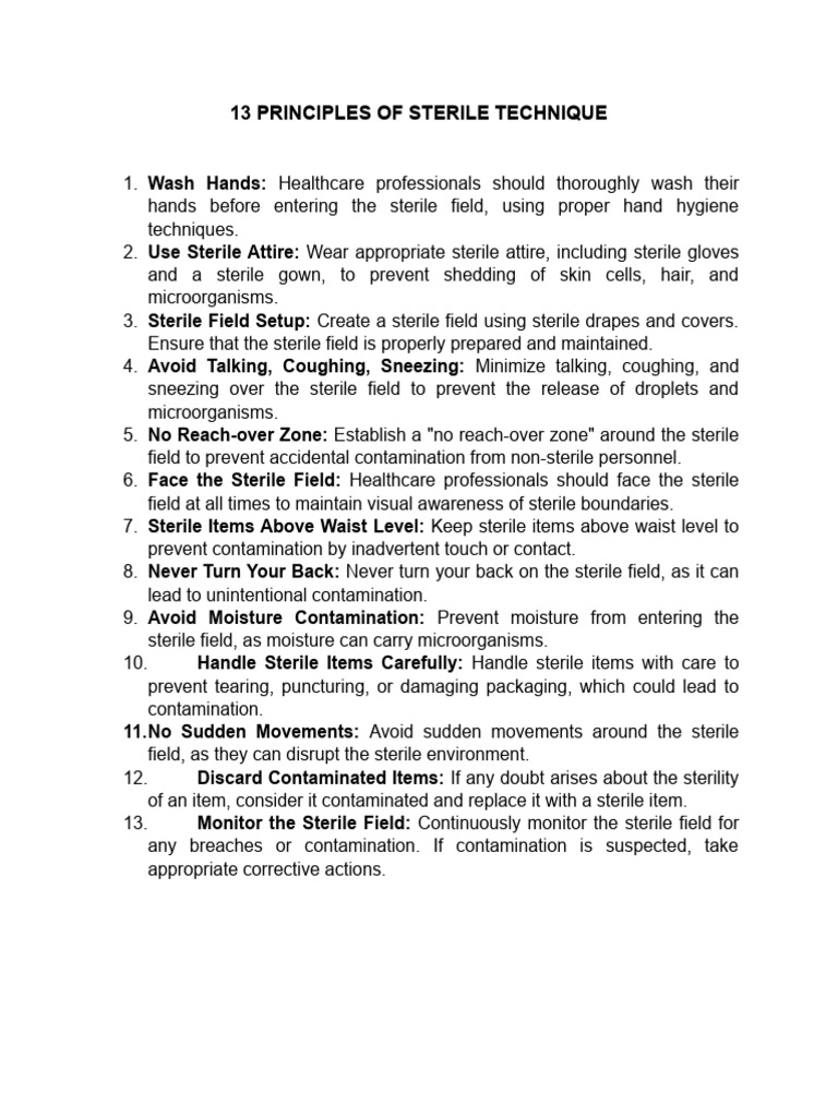 13 Principles of Sterile | PDF