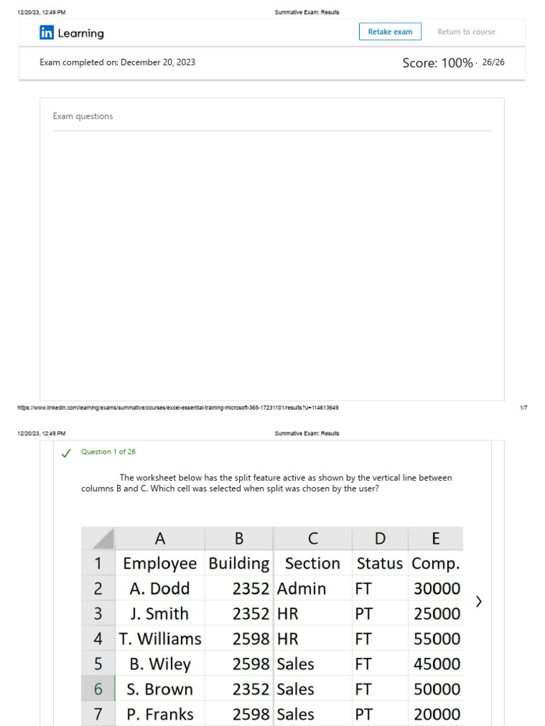 excel essential training | PDF | Microsoft Excel | Computing