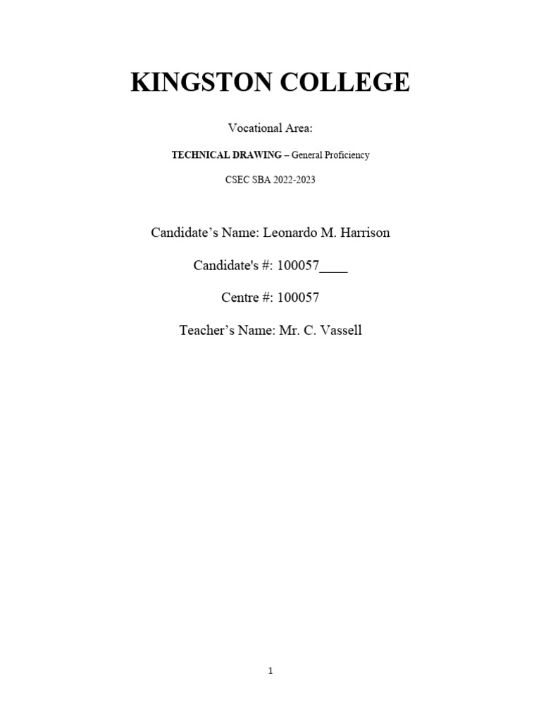KC TD Sba Written Project (Leonardo Harrison g11 Pool 6) | PDF ...