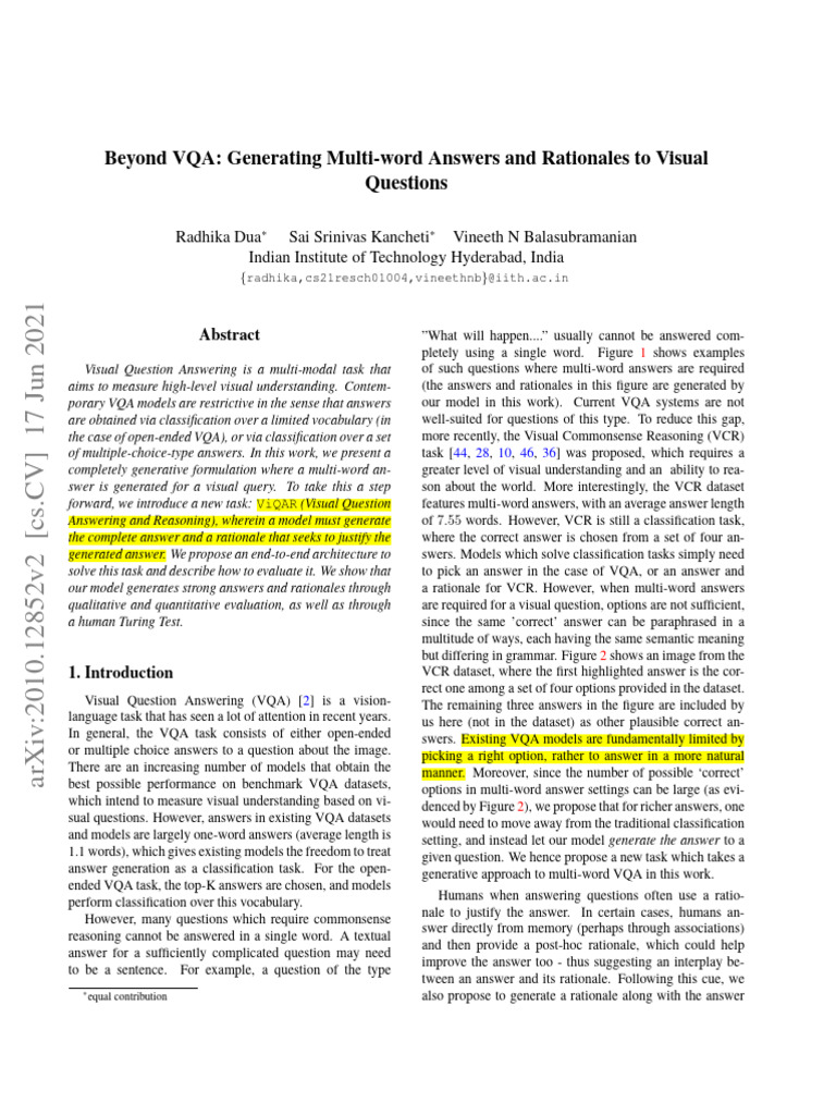 Beyond VQA | PDF | Reason | Evaluation