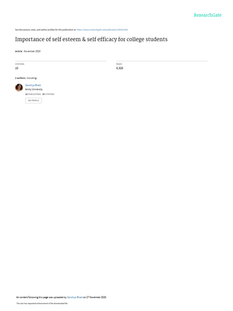 Self Efficacy | Download Free PDF | Self Efficacy | Self Esteem