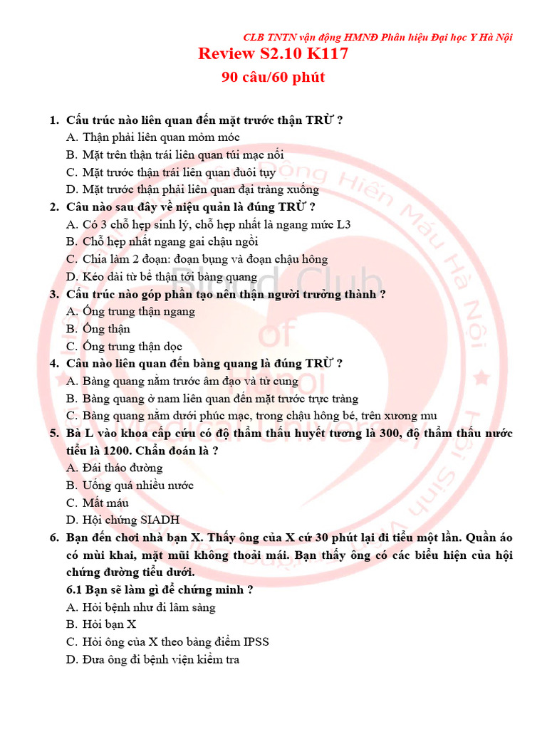 Review Module S2.10 K117 K118 Máu PHTH | PDF