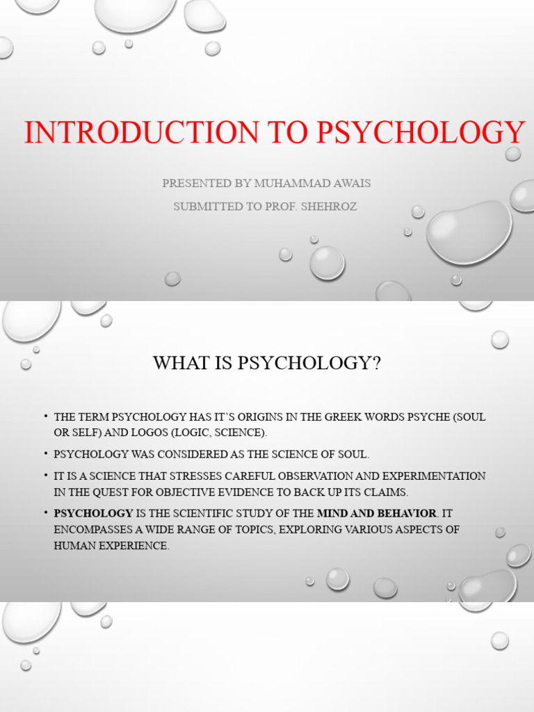 Introduction to Psychology Concepts | PDF | Psychology | Cognition