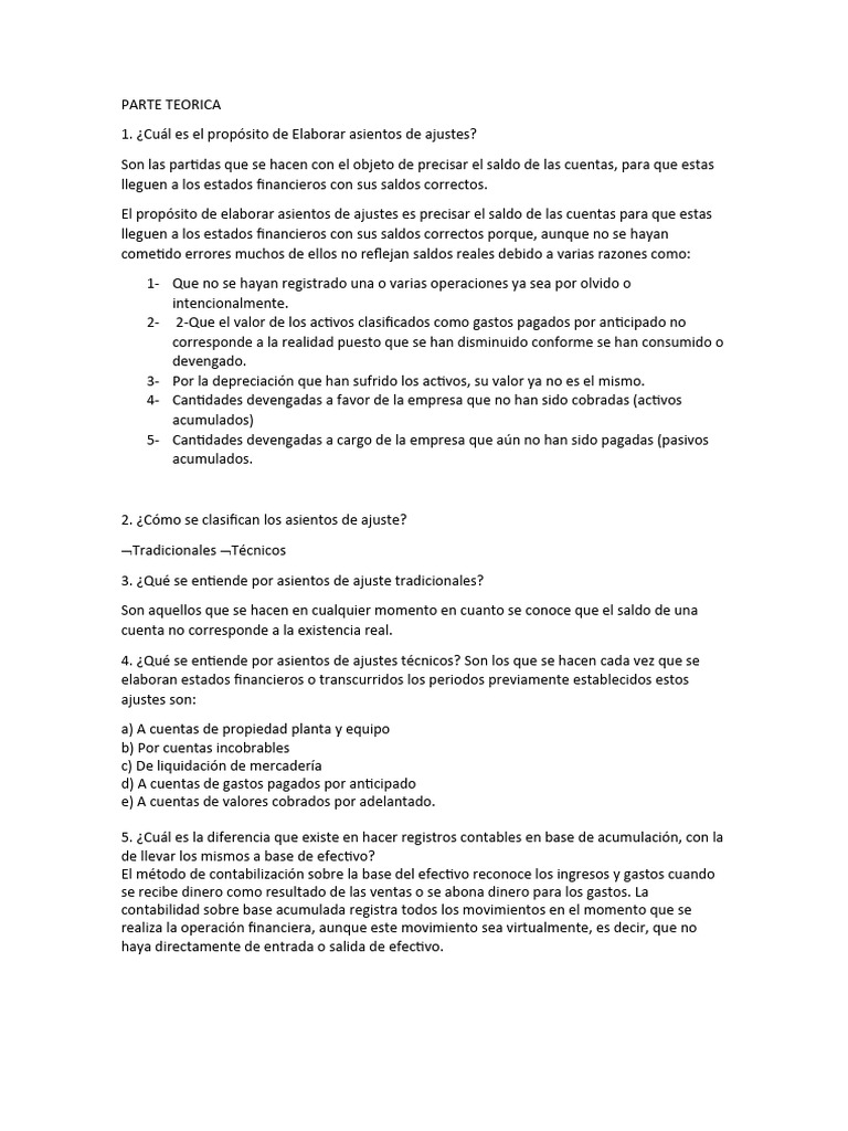 PARTE TEORICA | PDF | Contabilidad | Depreciación
