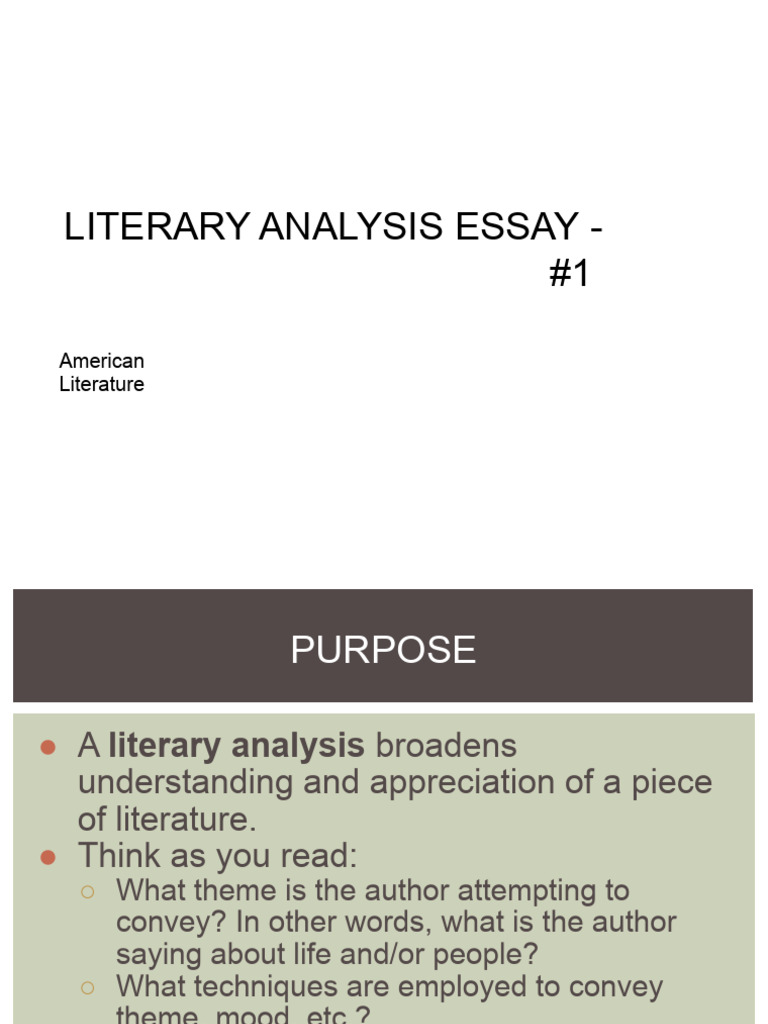 Literary Analysis Essay PPT - Am. Lit. 1 | PDF | To Kill A Mockingbird ...