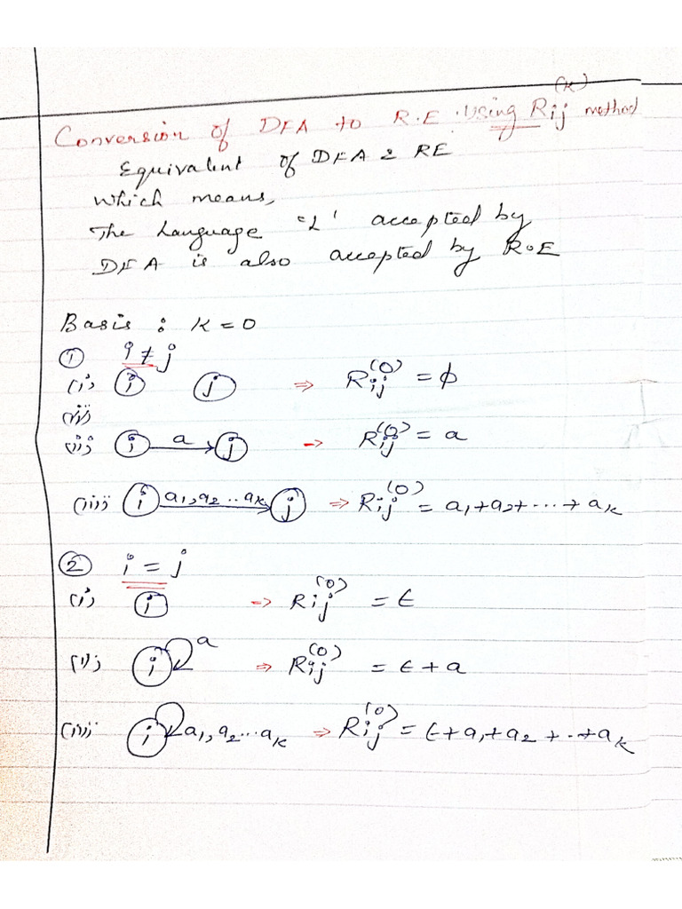 Rij K Method - Convert DFA To RA | PDF