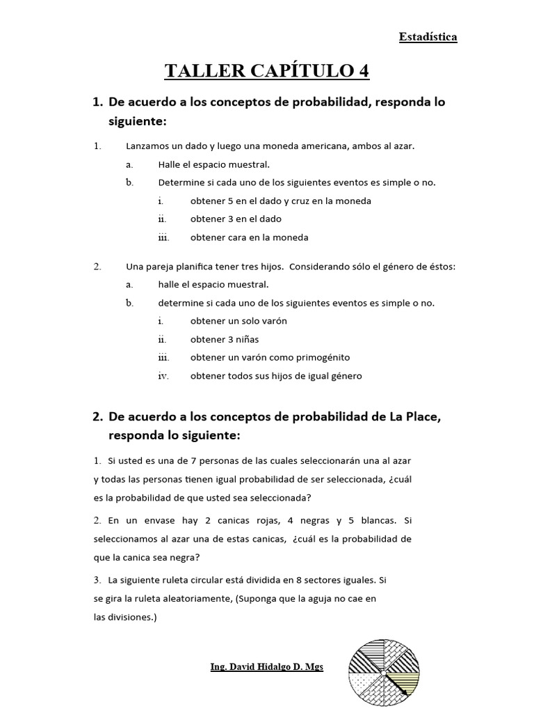 Taller Cap 4 | PDF | Probabilidad | Teoría de probabilidad