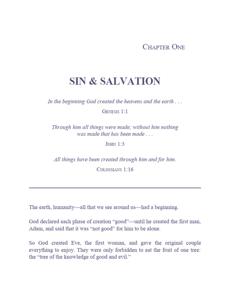 Lesson 1 - Sin & Salvation | PDF | Adam And Eve | Genesis Creation ...