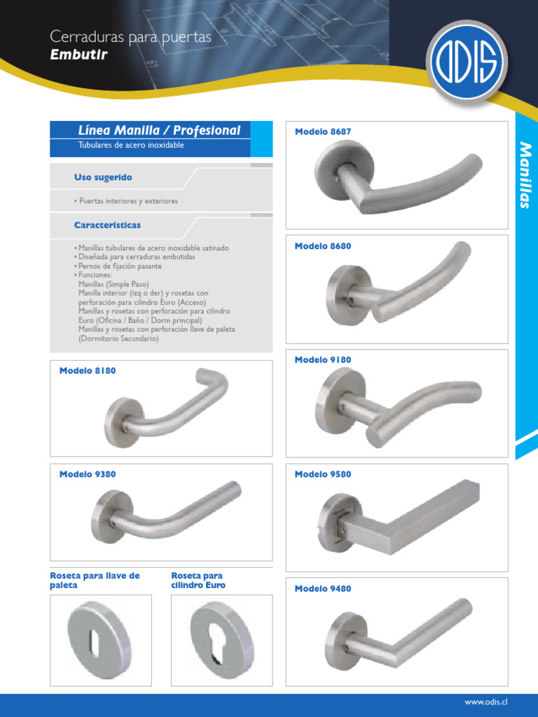 Manillas de Acero Inoxidable Odis | PDF | Acero