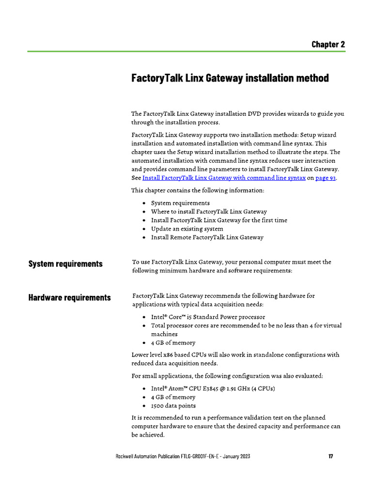 System Requirements of Rslinx Gateway | PDF