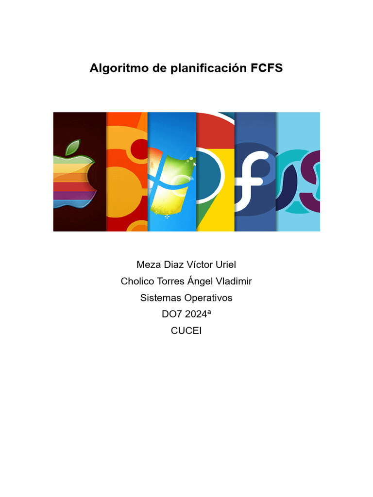Algoritmo de Planificación FCFS 1 | PDF | Interfaces gráficas de usuario | Algoritmos