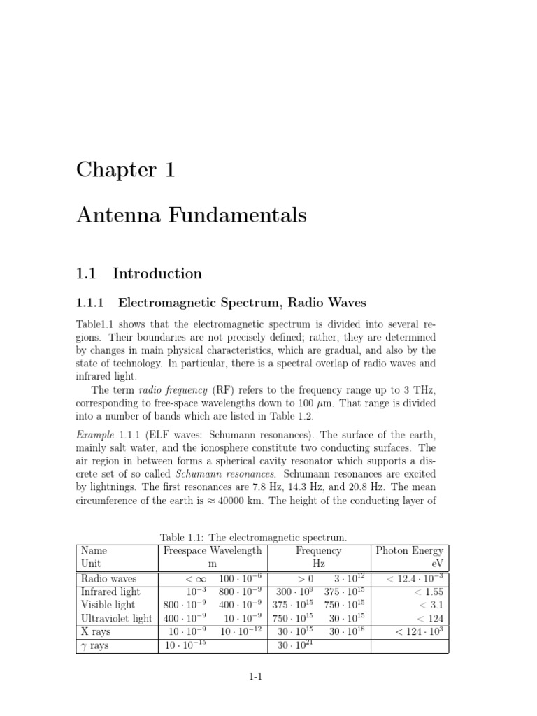 Antenna Fundamentals 1 | PDF | Electromagnetic Spectrum | Electromagnetic Radiation