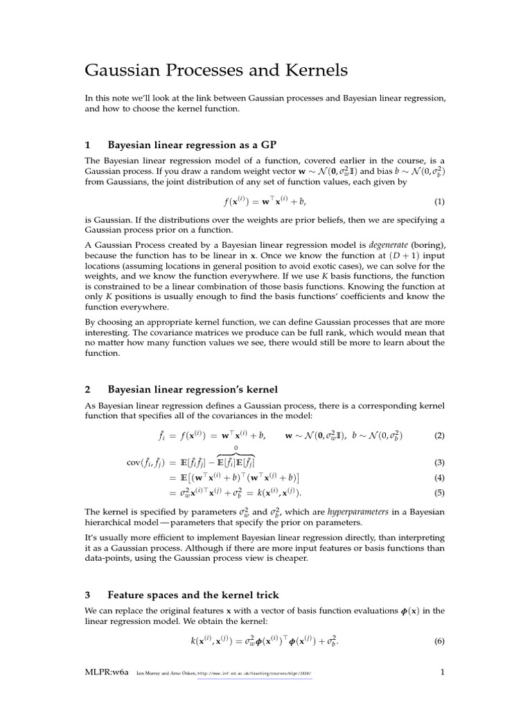 W6a Gaussian Process Kernels | PDF | Normal Distribution | Algorithms