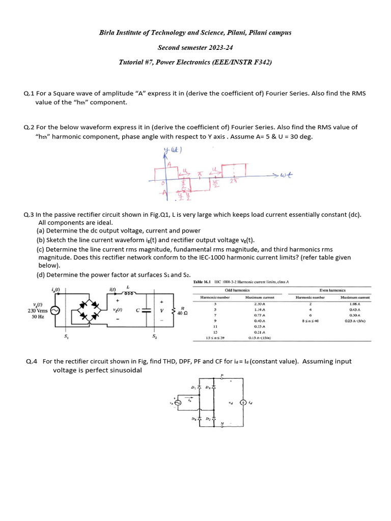Power Electronics Tutorial: Fourier Series & Rectifiers | PDF