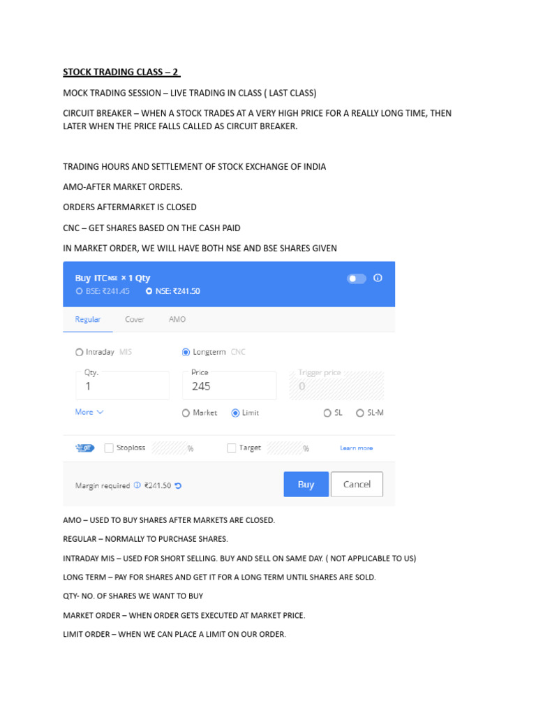 Stock Trading Class | PDF