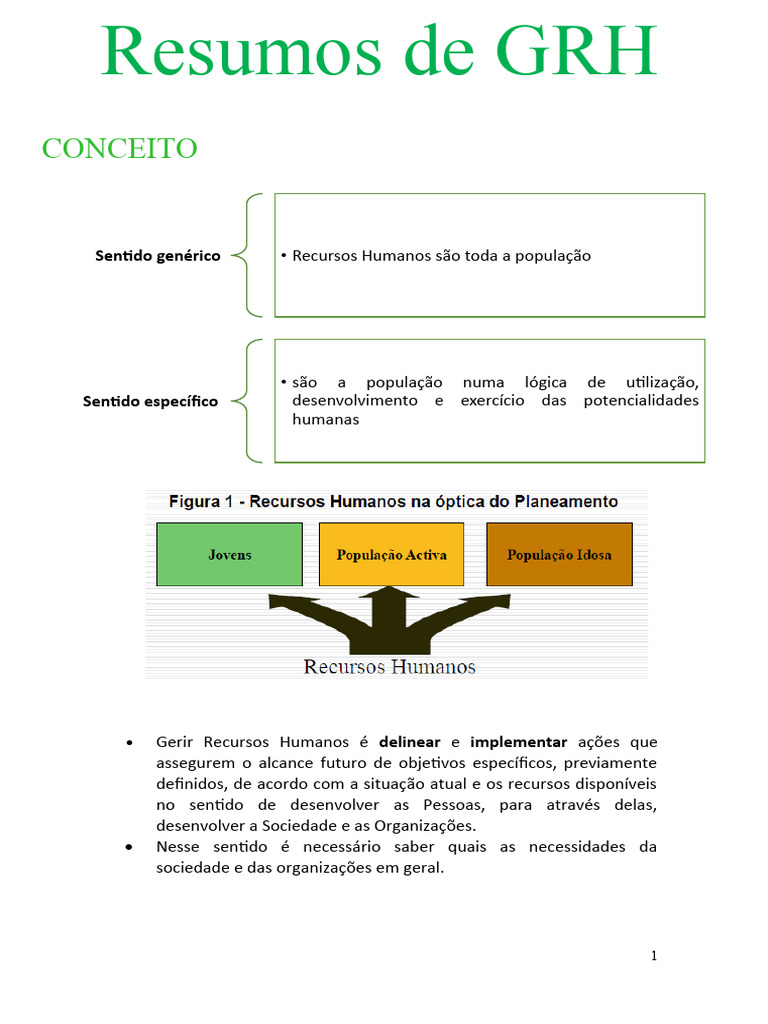 Resumos GRH | PDF | Gestão de recursos humanos | Recrutamento