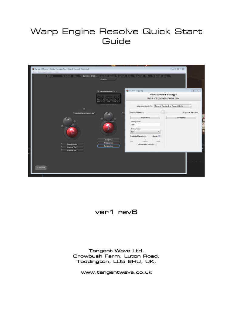 Warp Engine Resolve Quick Start Guide v1 r6 | PDF | Button (Computing) | Computer Keyboard