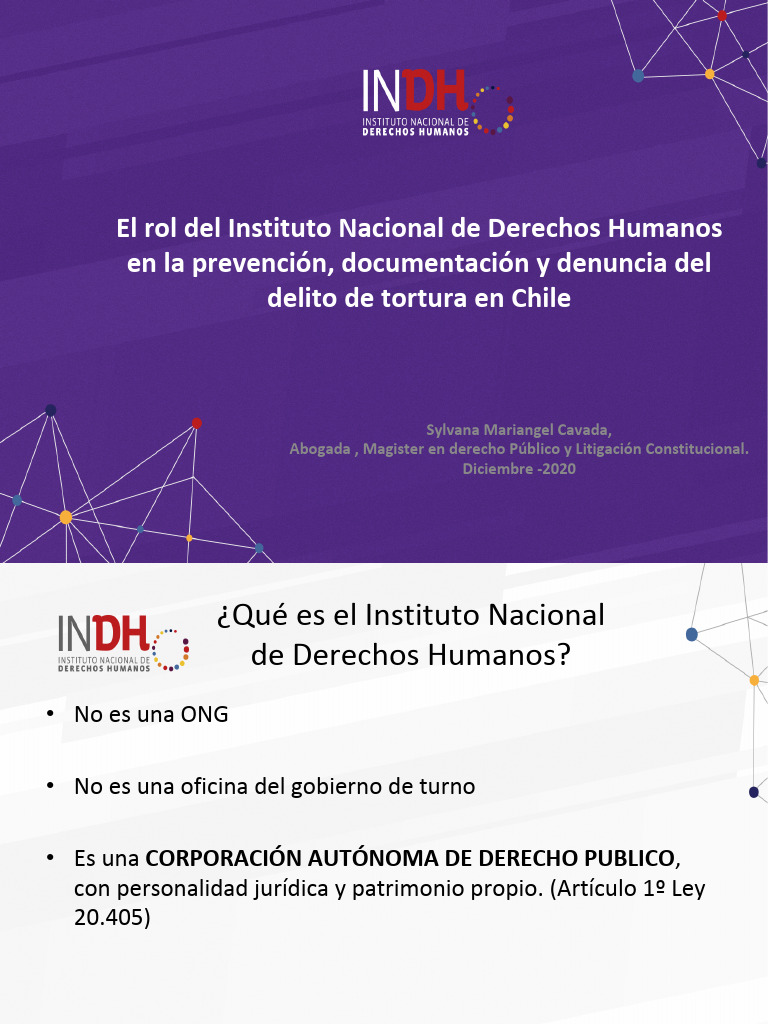 Presentación Sylvana Mariangel INDH | PDF | Chile | Derechos humanos