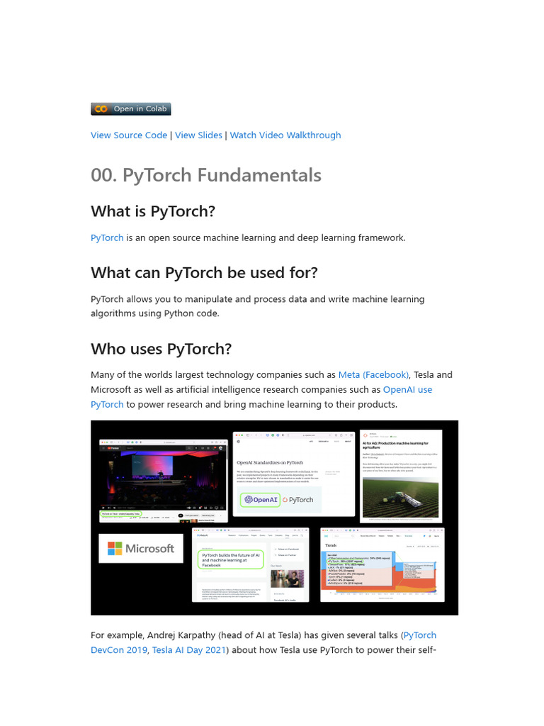 Pytorch Fundamentals Zero To Mastery Learn Pytorch For Deep Learning Pdf Accuracy And 