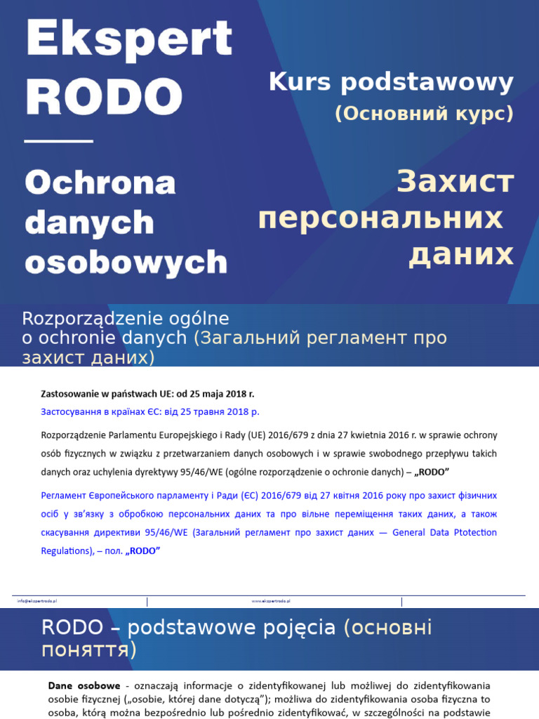 RODO Podstawa UKR | PDF