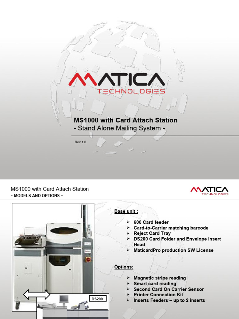 MS1000 Card Attach Station Guide | PDF | Manufactured Goods | Equipment