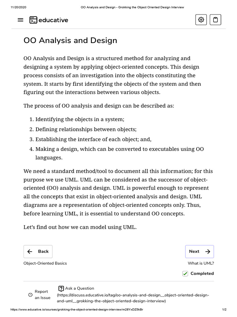 2 OO Analysis and Design - Grokking The Object Oriented Design Interview | PDF