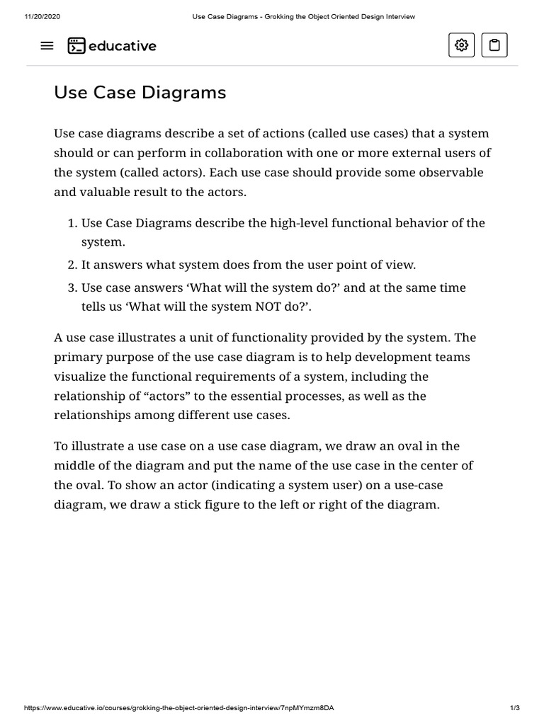 4 Use Case Diagrams - Grokking The Object Oriented Design Interview | PDF | Use Case | Systems ...