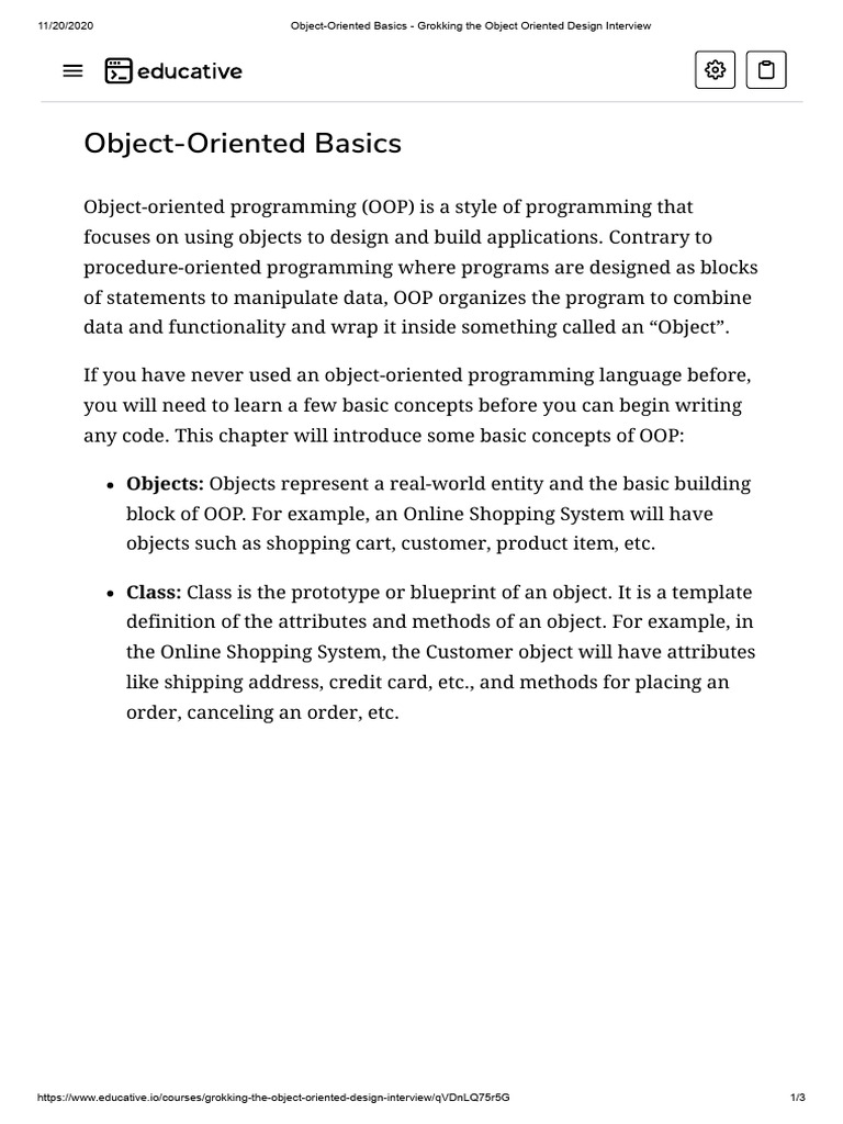 1 Object-Oriented Basics - Grokking The Object Oriented Design ... 1 Object-Oriented Basics - Grokking The Object Oriented Design ...