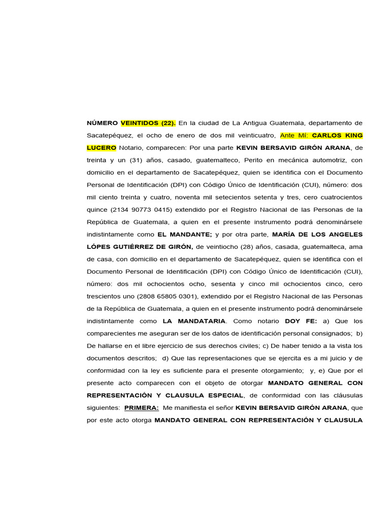 Mandato General Con Clausula Especial 2 | PDF | Pagaré