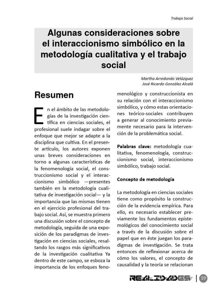 Interaccionismo Simbólico | PDF | Edmund Husserl | Fenomenología ...