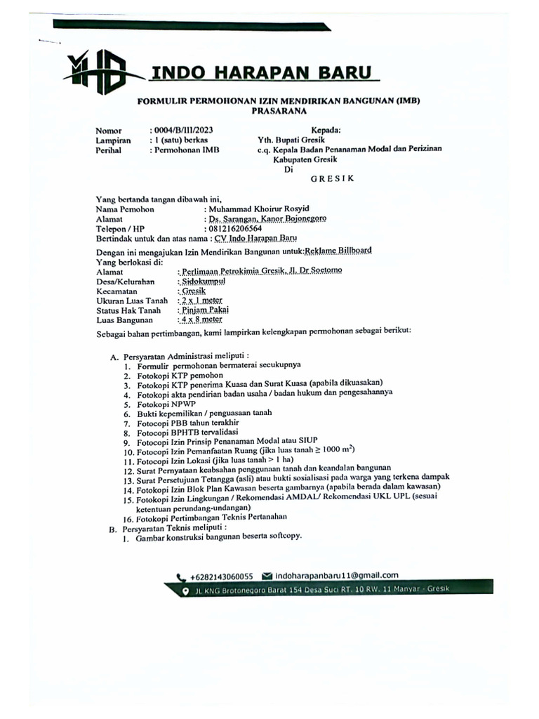 Formulir IMB | PDF