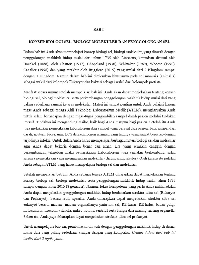 Konsep Biologi Sel dan Molekuler | PDF