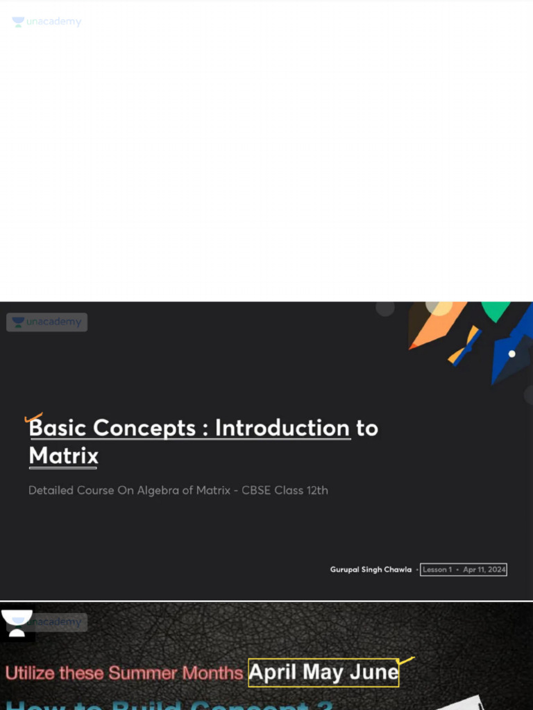 Basic Concepts Introduction To Matrix With Anno | PDF