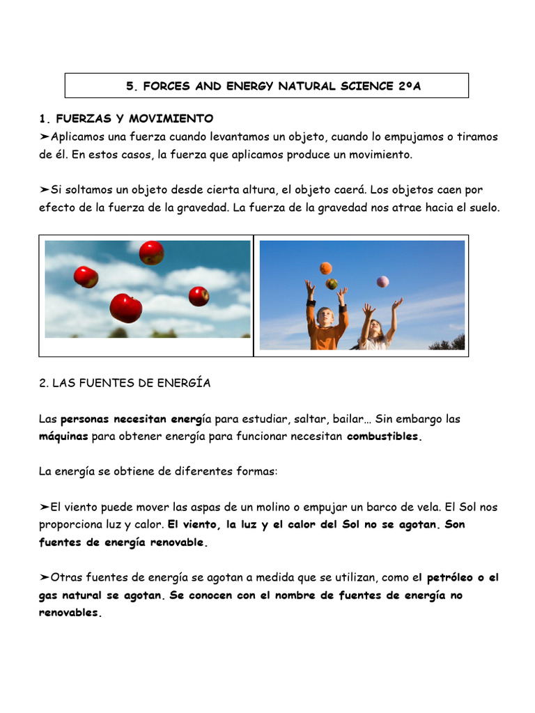 Fuerzas y Energía en Ciencias Naturales | PDF