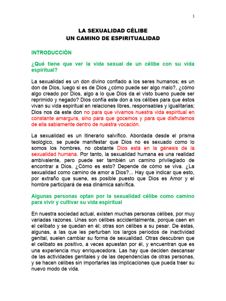 La Sexualidad Célibe | PDF | Amor | La sexualidad humana