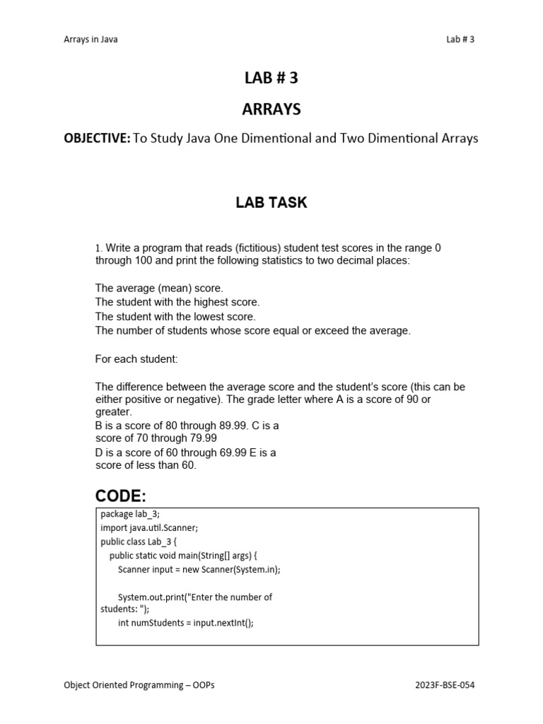 Lab 3 | PDF | Integer (Computer Science) | Computing Lab 3 | PDF | Integer (Computer Science) | Computing